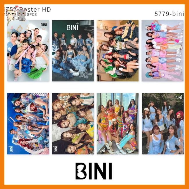 SA 8pcs BINI Posters Living Photo Painting Wall Art Picture Star ...