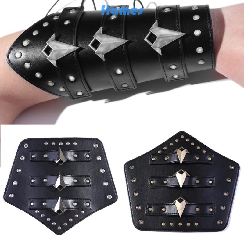 FL Men Black Gauntlet Bracer Gauntlet Cosplay Bracer Wristband for ...
