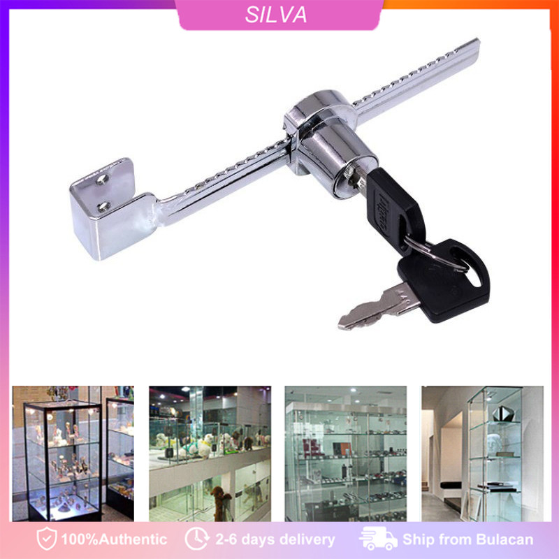 Display Cabinet Sliding Glass Door Lock Showcase with 2 Keys Easy ...