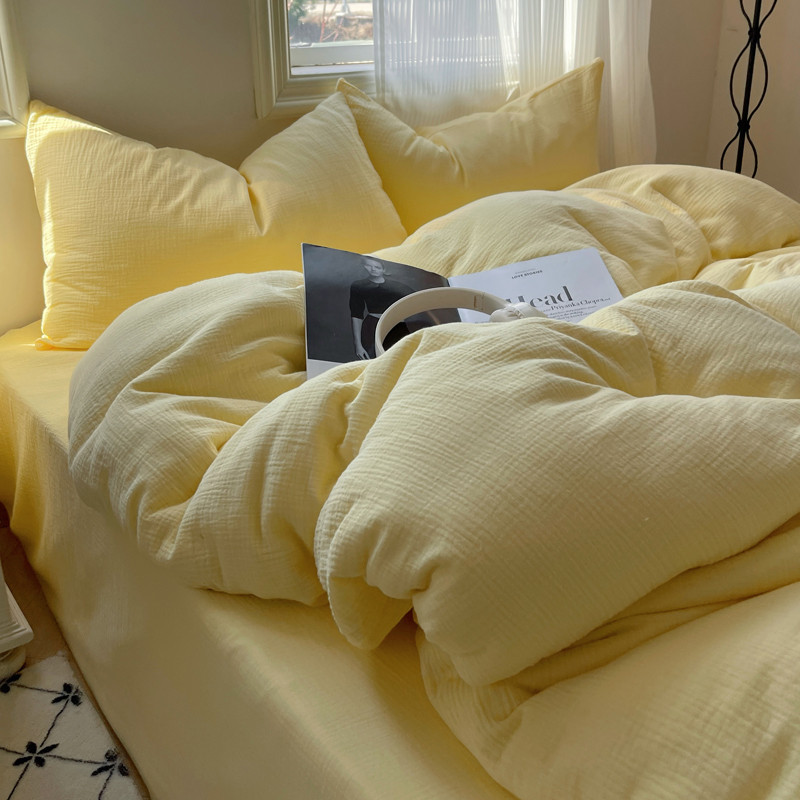 Solid color mix and match super soft washed cotton fitted sheet four ...