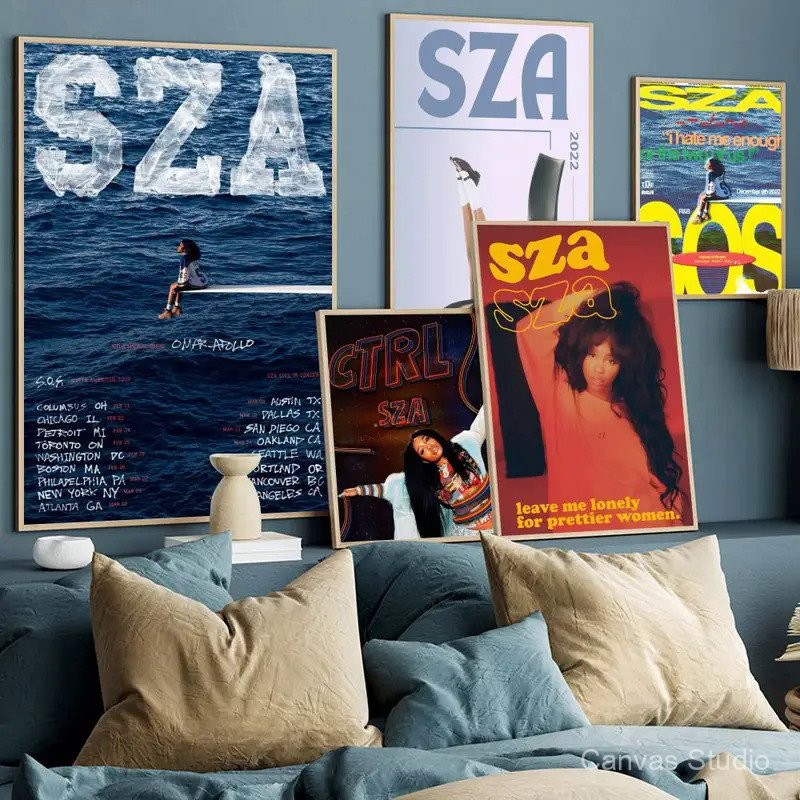 Popular Female Star Pop Singer Sza Self-adhesive poster Kraft Paper ...