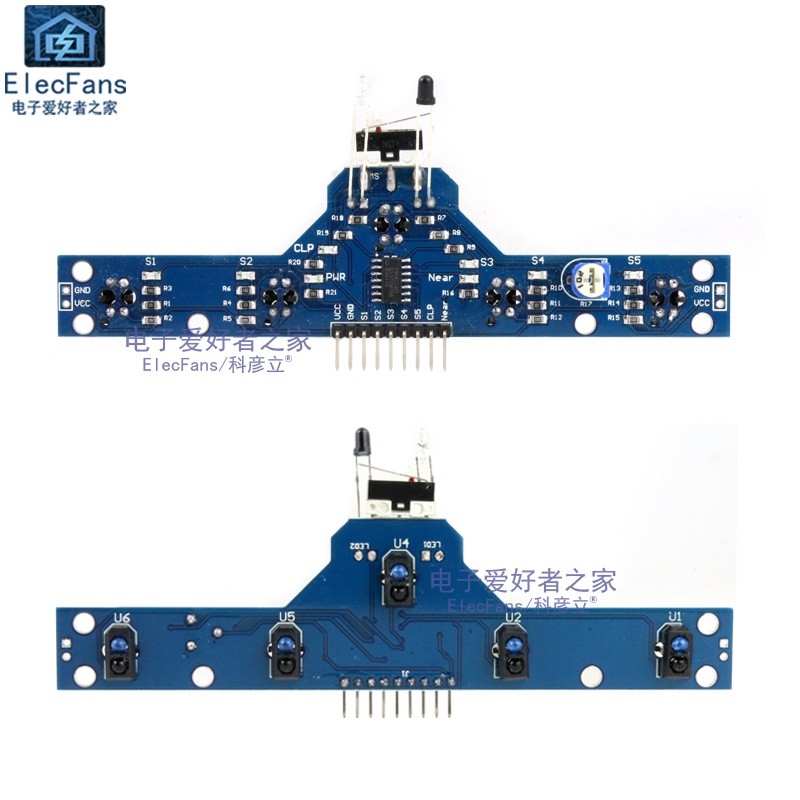 Five-way tracking sensor board 5-way tracking module TCRT5000L infrared reflective photoelectric ...