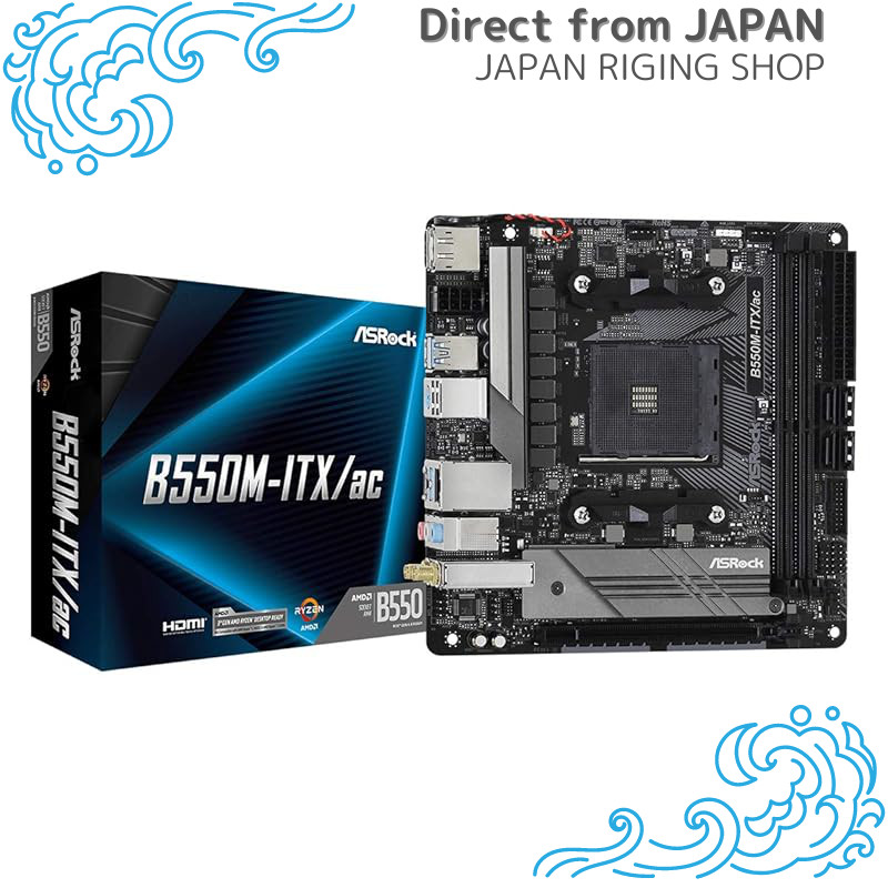 ASRock B550M-ITX/ac Mini-ITX Motherboard Compatible with AMD Ryzen 5000 ...