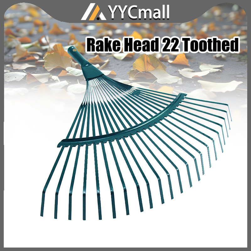 Stainless Steel Weeding Leaf Rake 22 Teeth Green Color Garden Steel ...