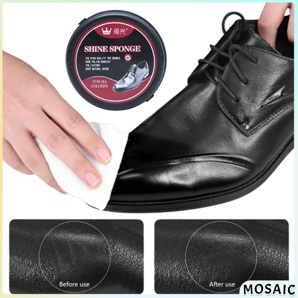 Double Sided Shine Sponge Leather Shoe Polish Brush Tool Colorless ...