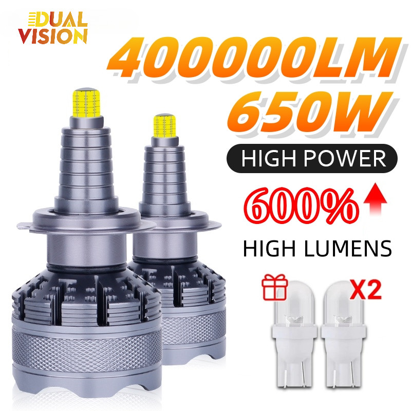 D2S H7 H11 LED Fog Lamps Canbus 360° HB3 HB4 D4S 400000LM 9012 9005 9006 Turbo Bi Led Projector ...