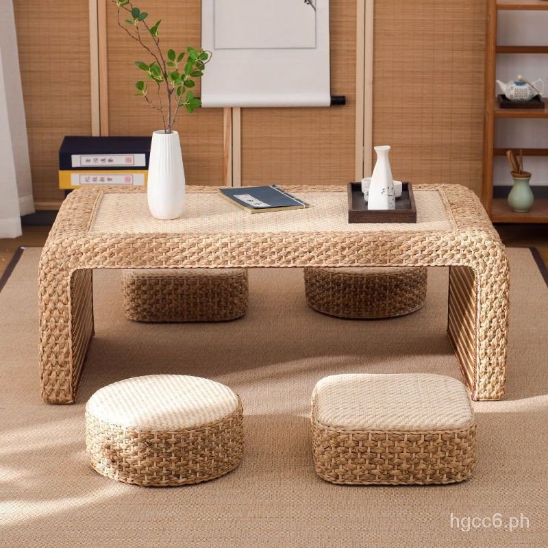 Rattan Table and Chair Tatami Table Small Coffee Table Japanese Style ...
