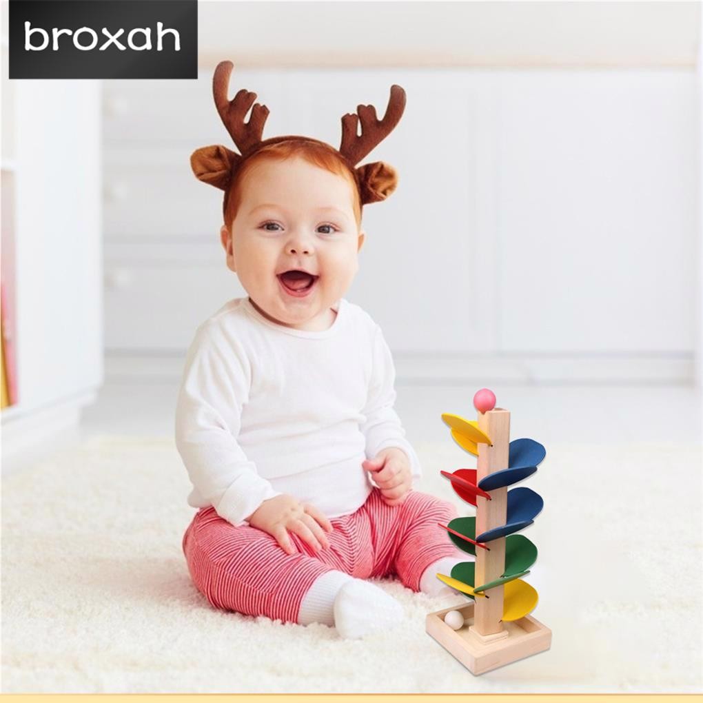 Wooden Tree Toy for Kids Colorful Leaves Wooden Toy Game Children Run ...