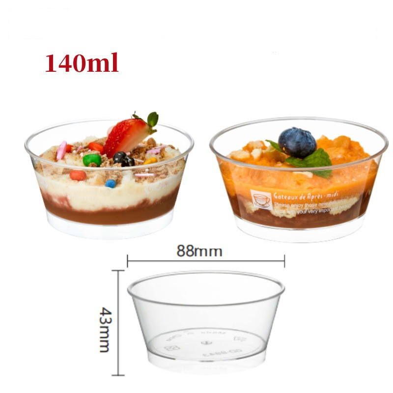 25pcs 140ml wide-mouth short round cups dessert cups mousse cups ...