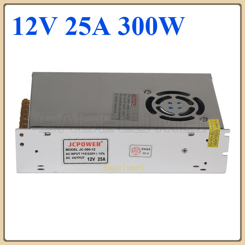 New Led Lighting Transformers DC12V 25A 300W Constant Voltage Switching Power Supply Adapter LED ...