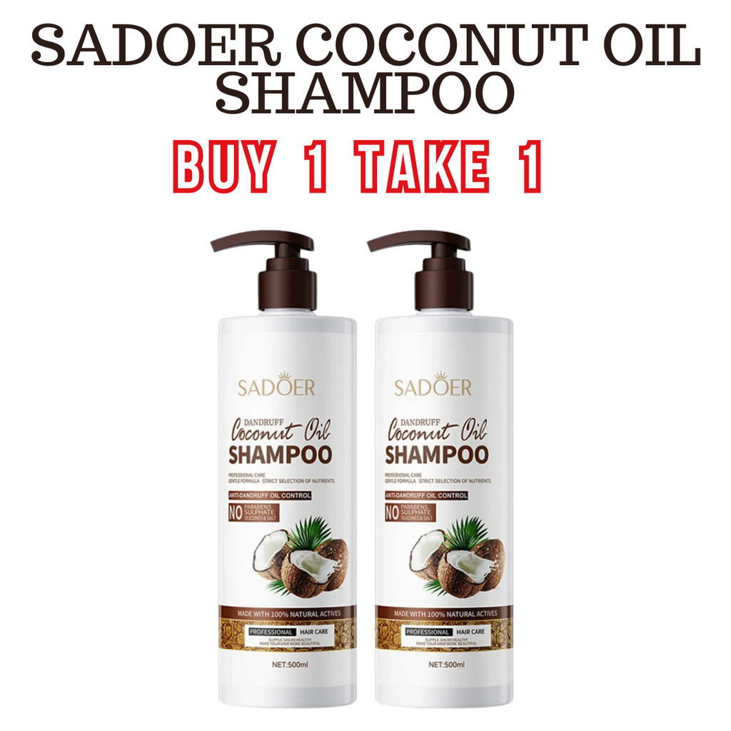 Buy 1 Take 1 Sadoer Coconut Oil Shampoo Glossy Hair Anti Dandruff Moisturizing Smooth Hair ...