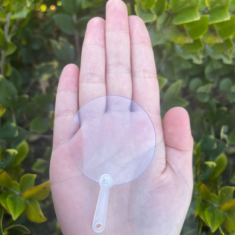 GMARTY 50Pcs 5cm Cute Mini Transparent Blank Fan Child Kids DIY Art Fan ...