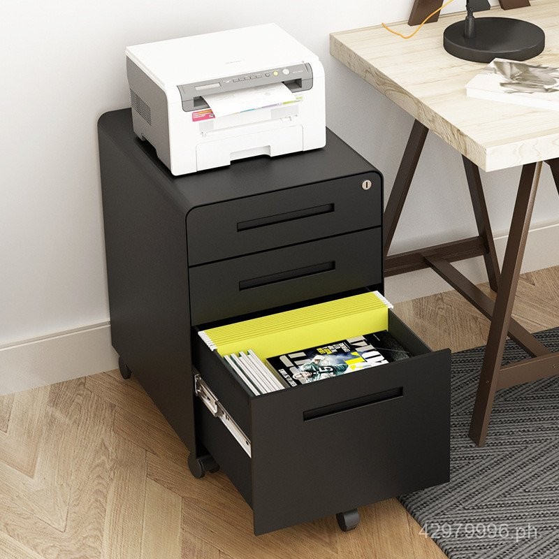 Office Mobile File Cabinet Iron Cabinet Low Cabinet with Lock Drawer ...