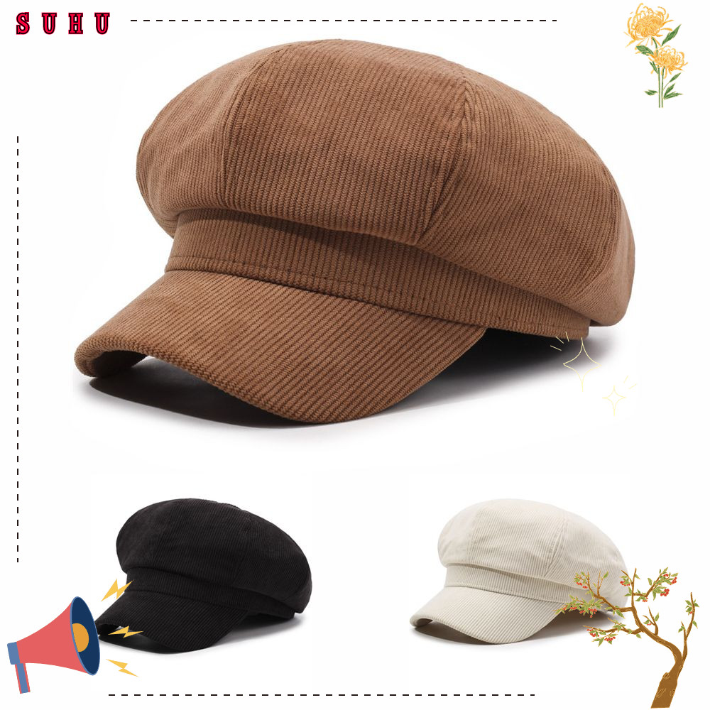 SUHU Newsboy Cap, England Style Retro Beret, High Quality Adjustable ...