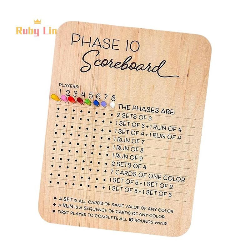 Ruby Lin Phase 10 Score Board - Phase Ten Scorecard And Round Tracker ...
