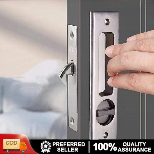 [Fast Shipping] Lock Sliding Flush Recessed Handle Invisible Barn Wood ...