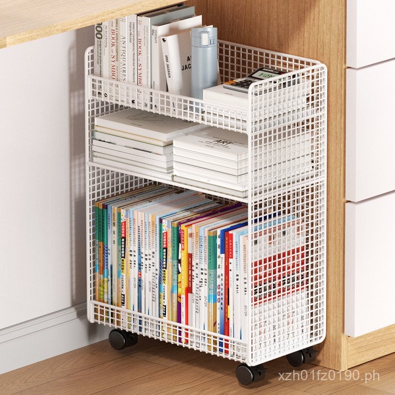 Rolling Desk Side Small Trolley Desk Side Storage Rack Movable Under ...