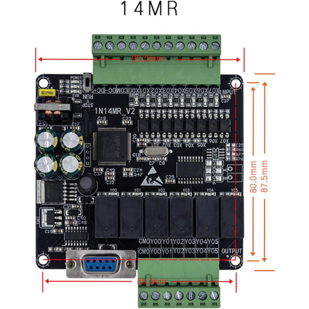 FX1N-14MR Industrial Control Board PLC,DC24V,Programmable Logic Controller Relay Output,Supports ...