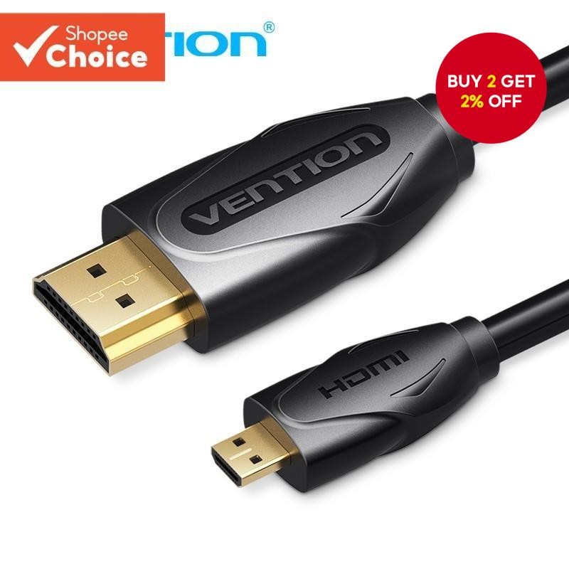 [Shopee Choice] Vention Micro HDMI to HDMI Cable 1080P 3D for Camera ...