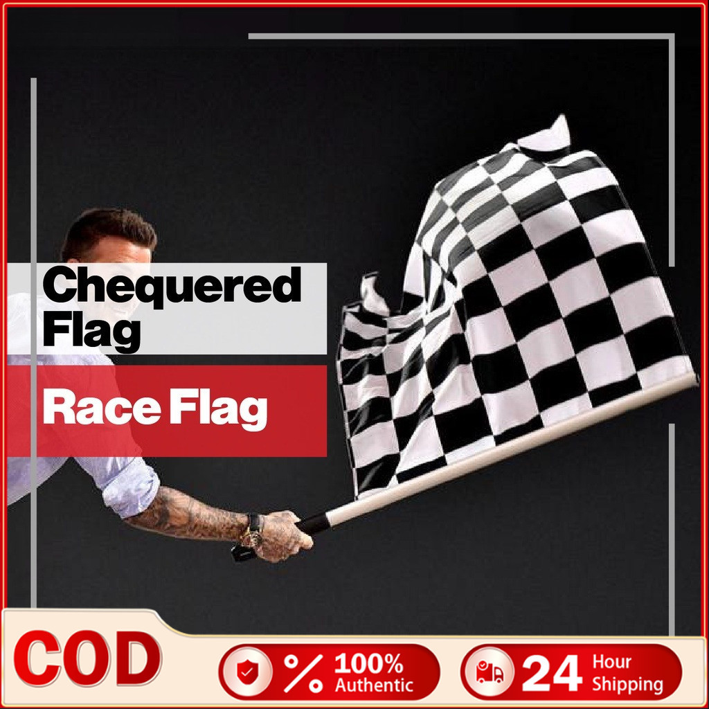 150*90CM Chequered Flag Race Motorsport Bendera Lumba Black & White ...