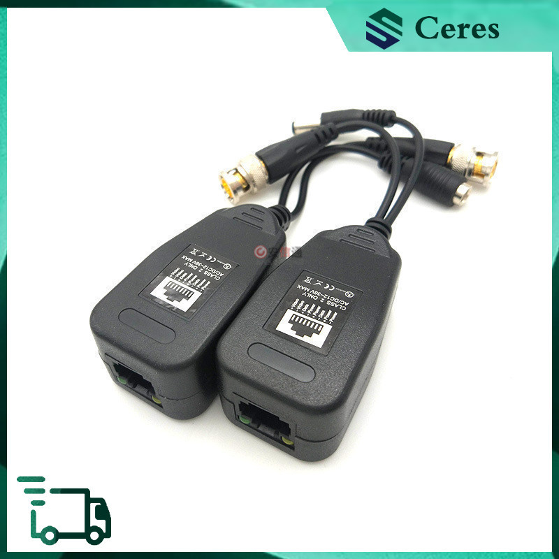 8mp Pv 2-In-1 Passive Video Balun With Power Connector Bnc Connector+Dc ...