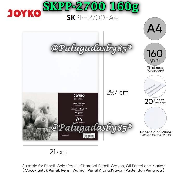(1 Pack) WHOLESALE Sketch Paper JOYKO SKPP-2700-A4 160 Gsm / JOYKO ...