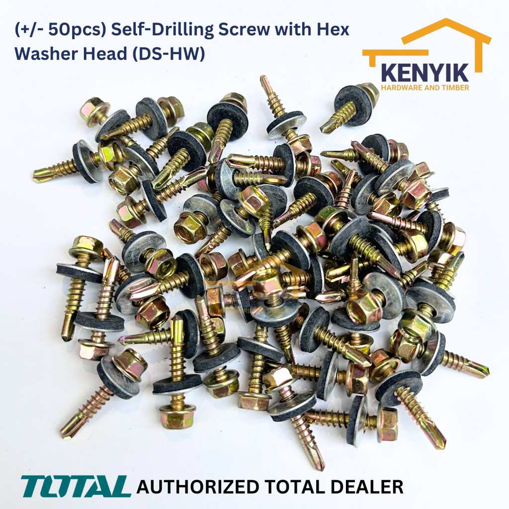 50pcs) Self-Drilling Screw with Hex Washer Head (DS-HW) | Shopee ...