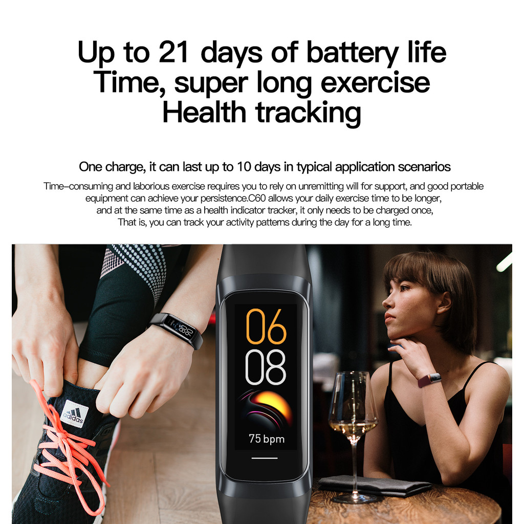 Harmos Smart Fitness Tracker for Men Women - 24/7 Heart Rate Monitor ...