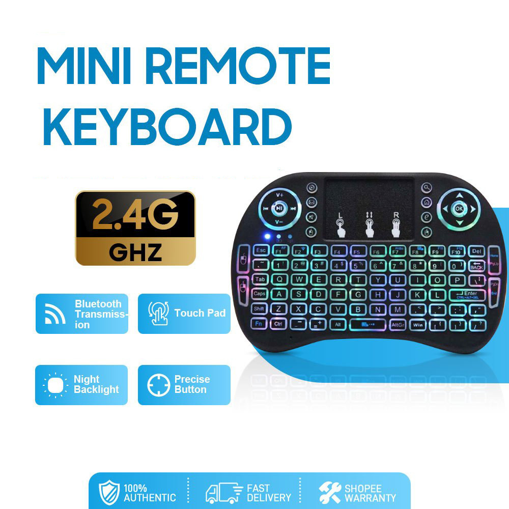 I8 Mini Keyboard 2.4GHz 3-color Backlight Bluetooth Touchpad Remote ...