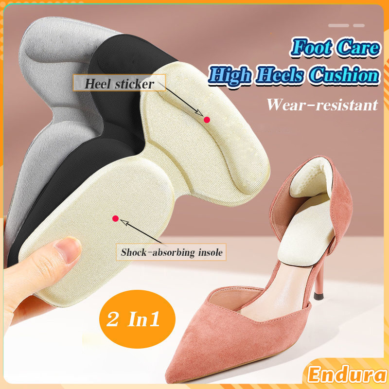 E.A 2 In 1 Heel Insole High Heels Shoe Cushion Pad Feet Care Protector ...
