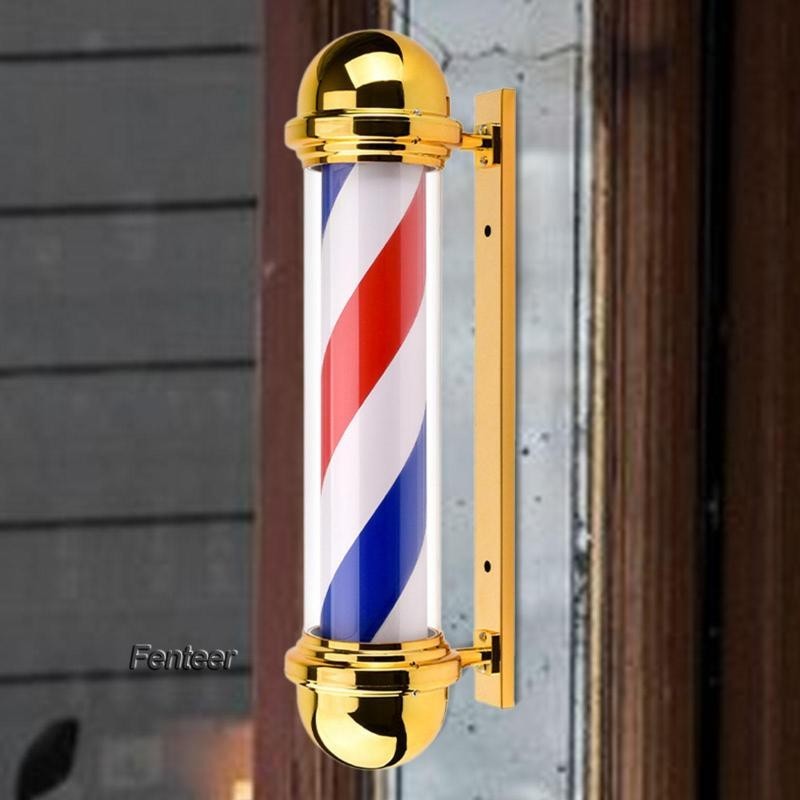 [Fenteer] Barber Pole Light Rainproof Outdoor Traditional Barber Shop ...