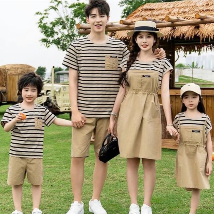 Family set for parents son and daughter 10-37kg, mother 40-75kg, mother-daughter bag dress ...