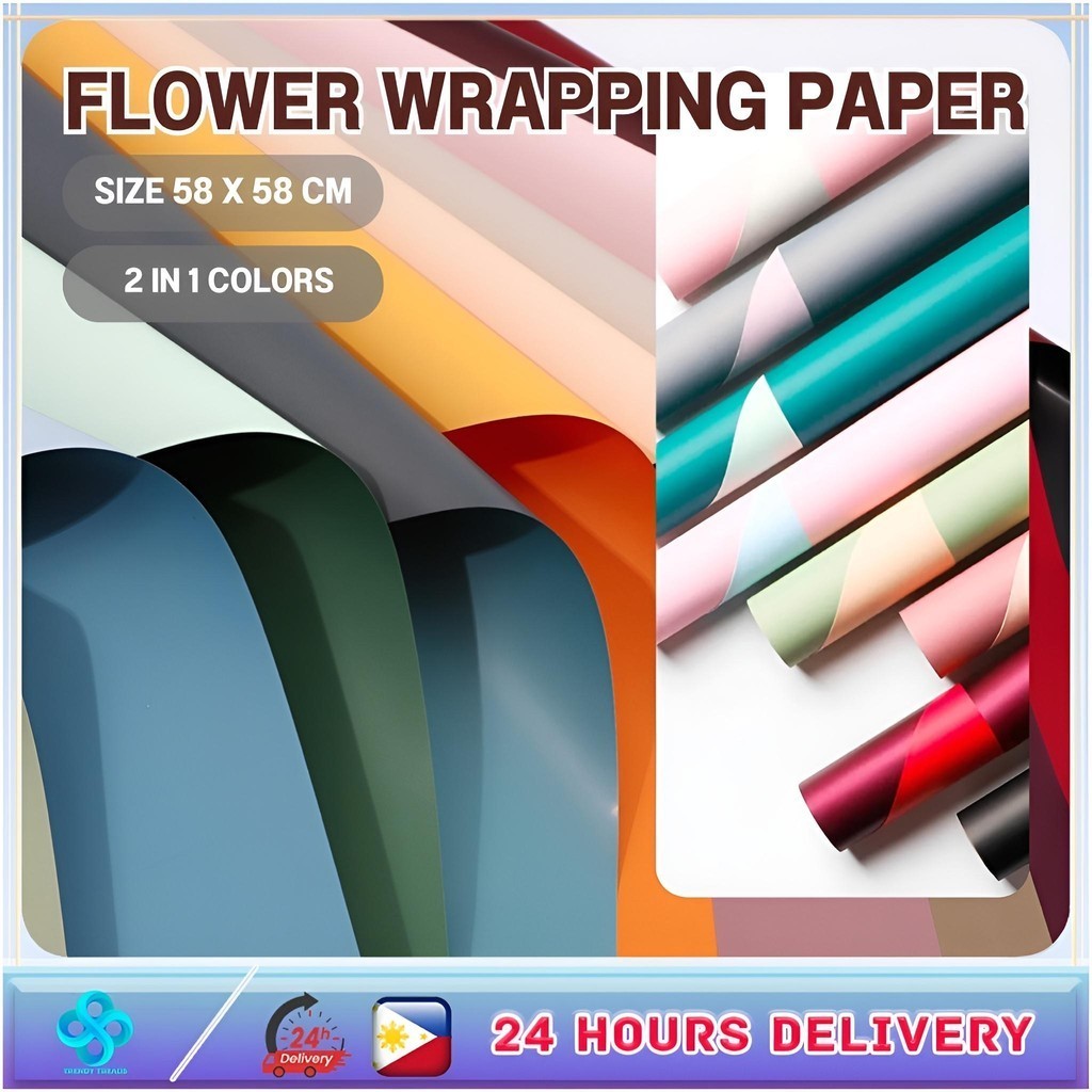 20 pcs Two-Sided Colored Flower Wrappers 58*58cm Gift Wrapping Paper ...