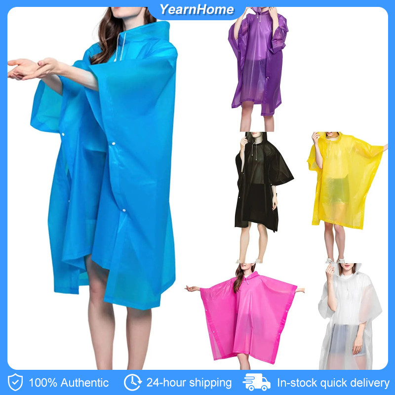Portable Adults Rain Coat Waterproof EVA Rain Poncho Outdoor Hiking ...