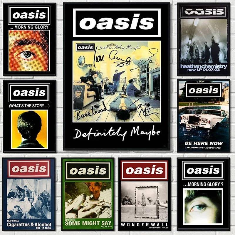 Vintage Oasis Band Hot Music Album Cover Singer Poster Prints Canvas ...