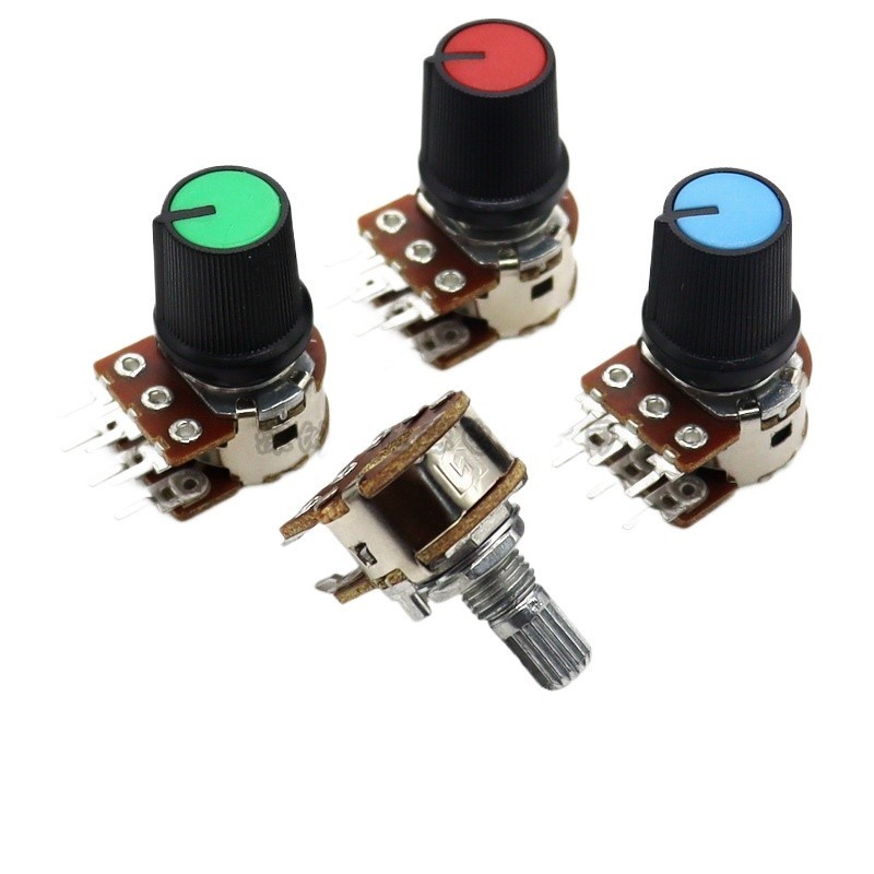 Six-legged Carbon Film Double Potentiometer B10K with Knob Audio Power ...