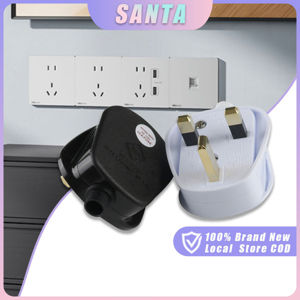 UK 3 Pin AC Power Rewireable Male Plug Extension Adapter Fused Socket ...