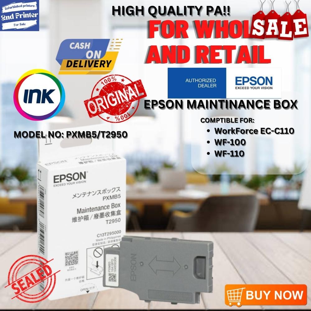 Genuine Maintenance Box Epson T2950 Pxmb5 Ink for WorkForce WF-100 WF ...