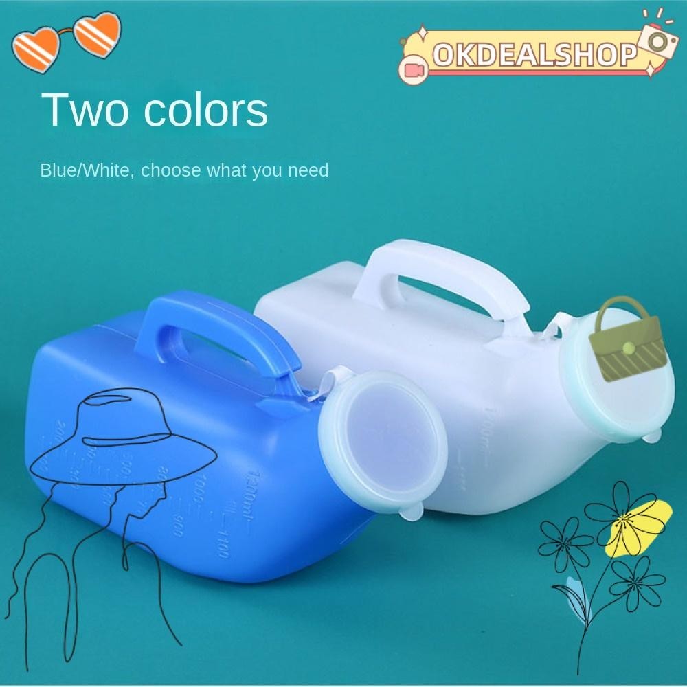 DEALSHOP Toilet, 1200ml Night Mobile Urinal, Portable Large Capacity Pe ...
