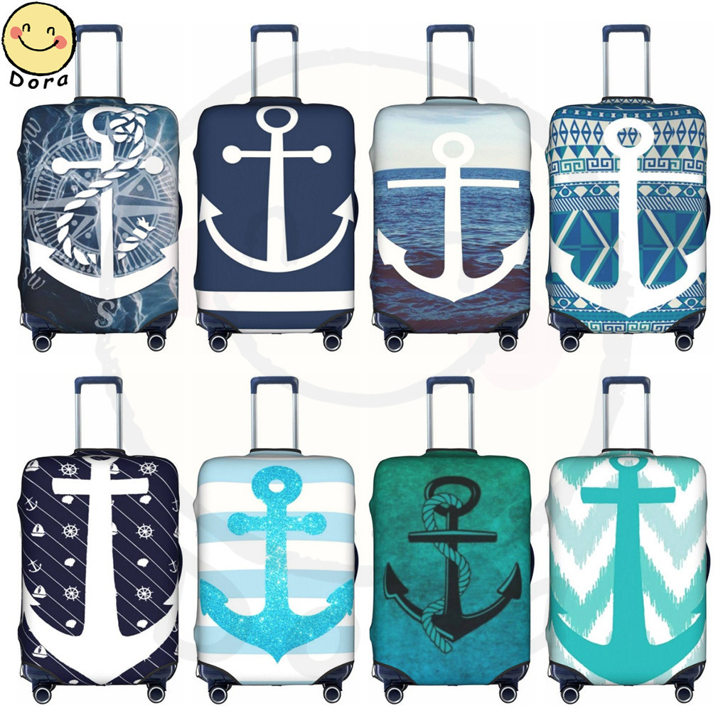 Nautical Anchor Rudder Luggage Cover Washable Suitcase Protector Anti ...
