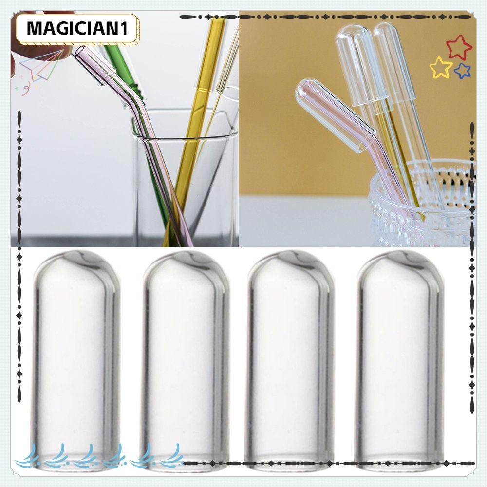 MAGICIAN1 1/4PCS Straw Tips Cover Stainless Steel Straws Cup ...