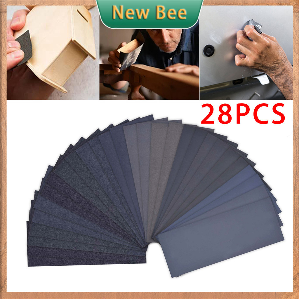 28Pcs 120 to 3000 Grit Wet Dry Sandpaper 9x3.6Inch Polishing Sanding ...