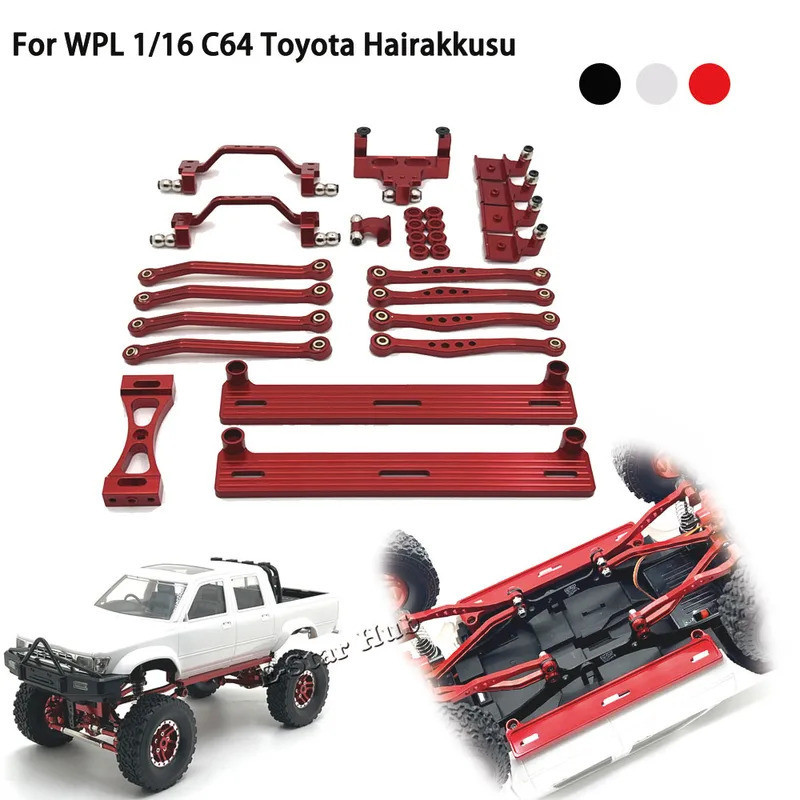 Pedal Pull Rod Shock Absorber Rudder Base for WPL 1/16 C64 Toyota ...