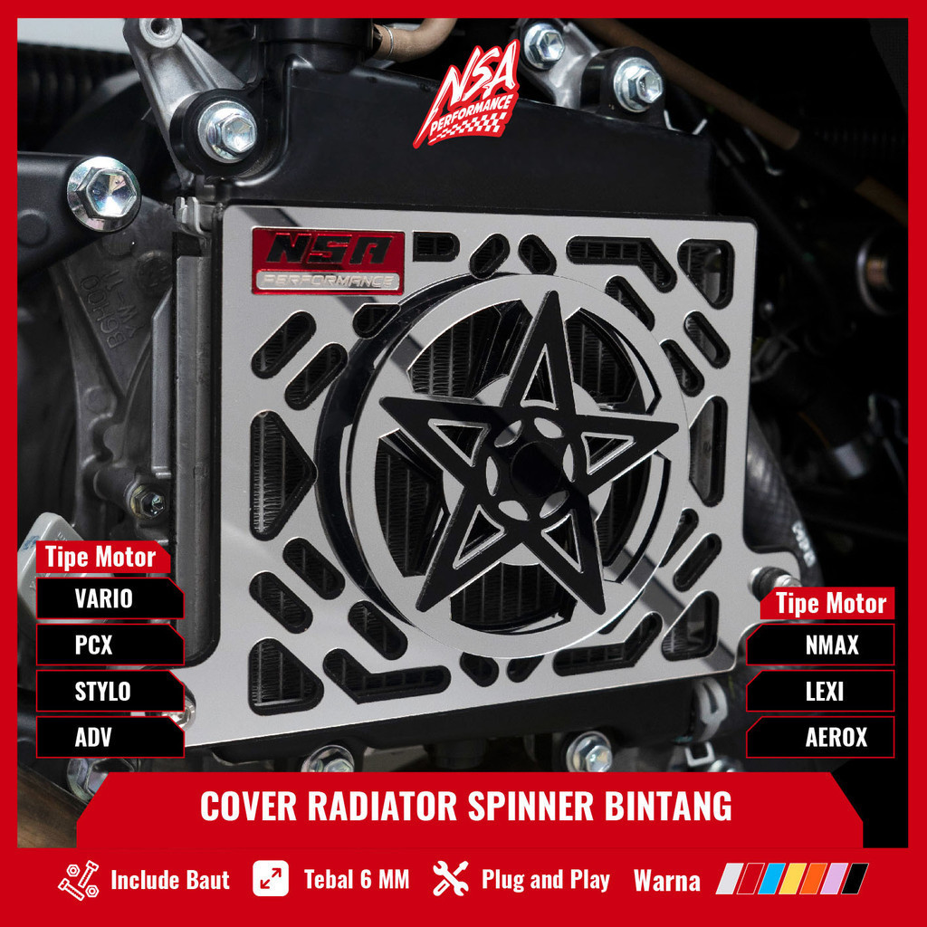 Nsa COVER Radiator SPINER Bintang MIRROR VARIO PCX NMAX AEROX ADV LEXI STYLO COVER Radiator ...