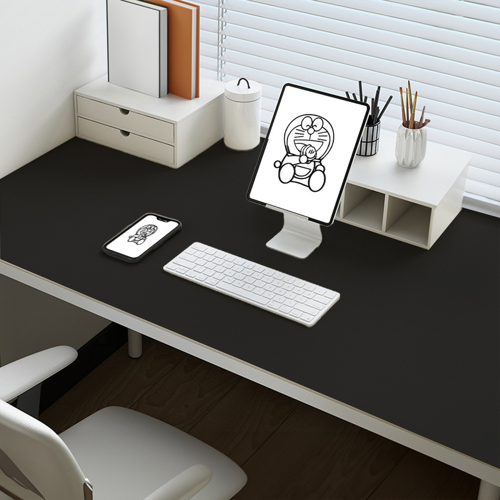 Black Leather Desk Mat PU Student Desk Mat Desk Oversized Mouse Mat ...