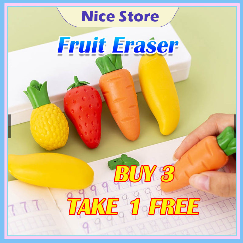 NICE Fruit Eraser Children's Cute Art Learning Stationery Creative ...
