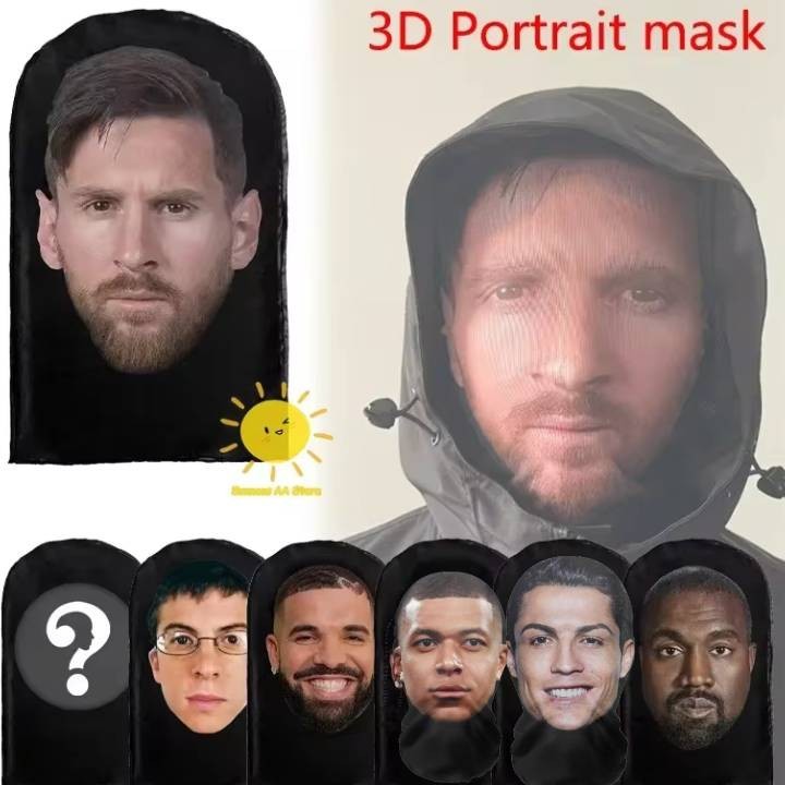 2024 3D Printed Kanye Mask Elastic Mesh Full Face Mask For Men Women ...