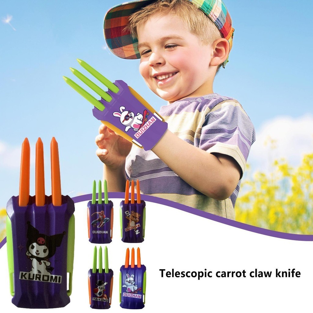 3D Printed Carrot Claw Fidget Toys Carrot Claw Telescopic Carrot Knife ...