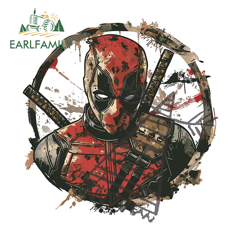 EARLFAMILY 13cm Deadpool Graffiti Car Sticker Cartoon Scratch-Proof ...
