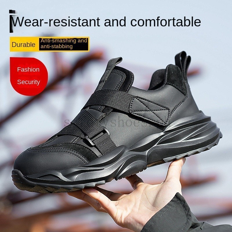 Large Size 36-45 Lightweight Men's Women's Safety Shoes Lace-Free Easy ...